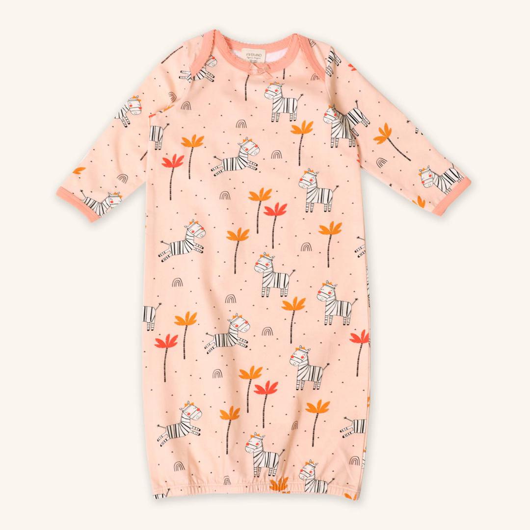 Zebra Baby Girl Sleep Gown (Organic Cotton) | Zahra LLC